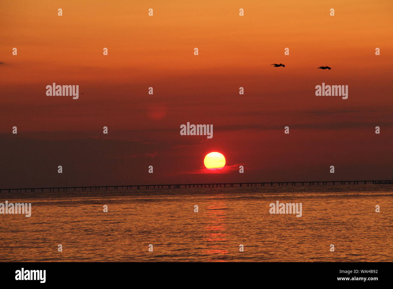 Sunset at Virginia Beach, USA Stock Photo - Alamy