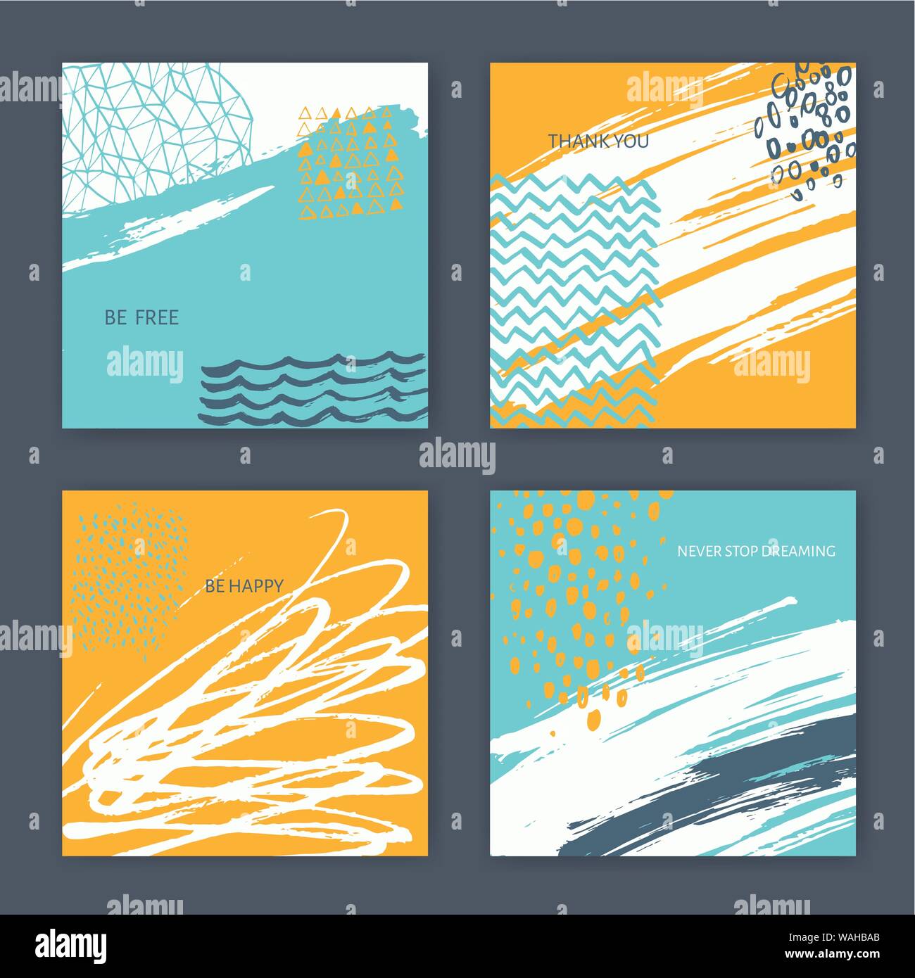 Vector abstract hand drawn painted backgrounds with text Stock Vector ...