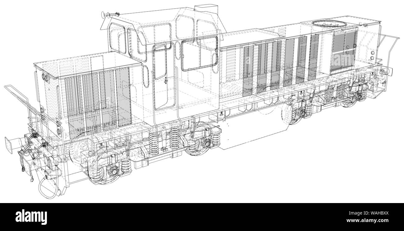 3d rendering railroad train hi-res stock photography and images - Alamy