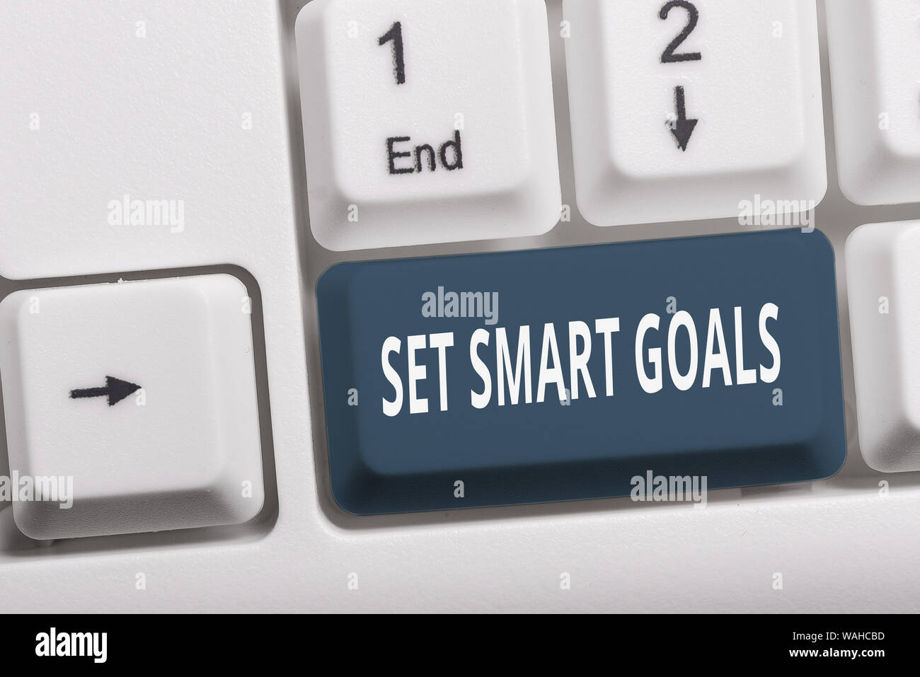 Writing note showing Set Smart Goals. Business concept for giving ...