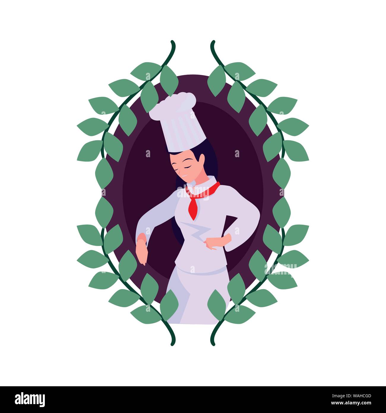 woman chef character with uniform emblem vector illustration Stock ...