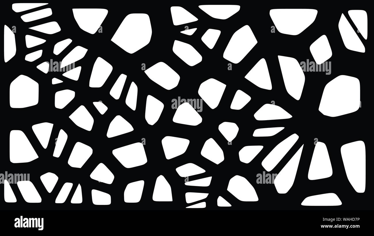 Stained glass colorful voronoi with fillet, vector abstract. Irregular ...