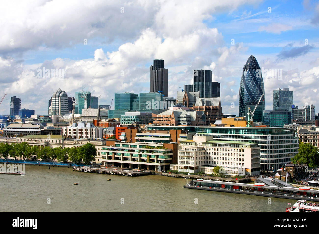 Sunny London city landscape from south bank Stock Photo - Alamy