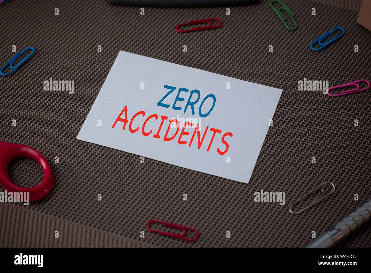 Handwriting text writing Zero Accidents. Conceptual photo important ...