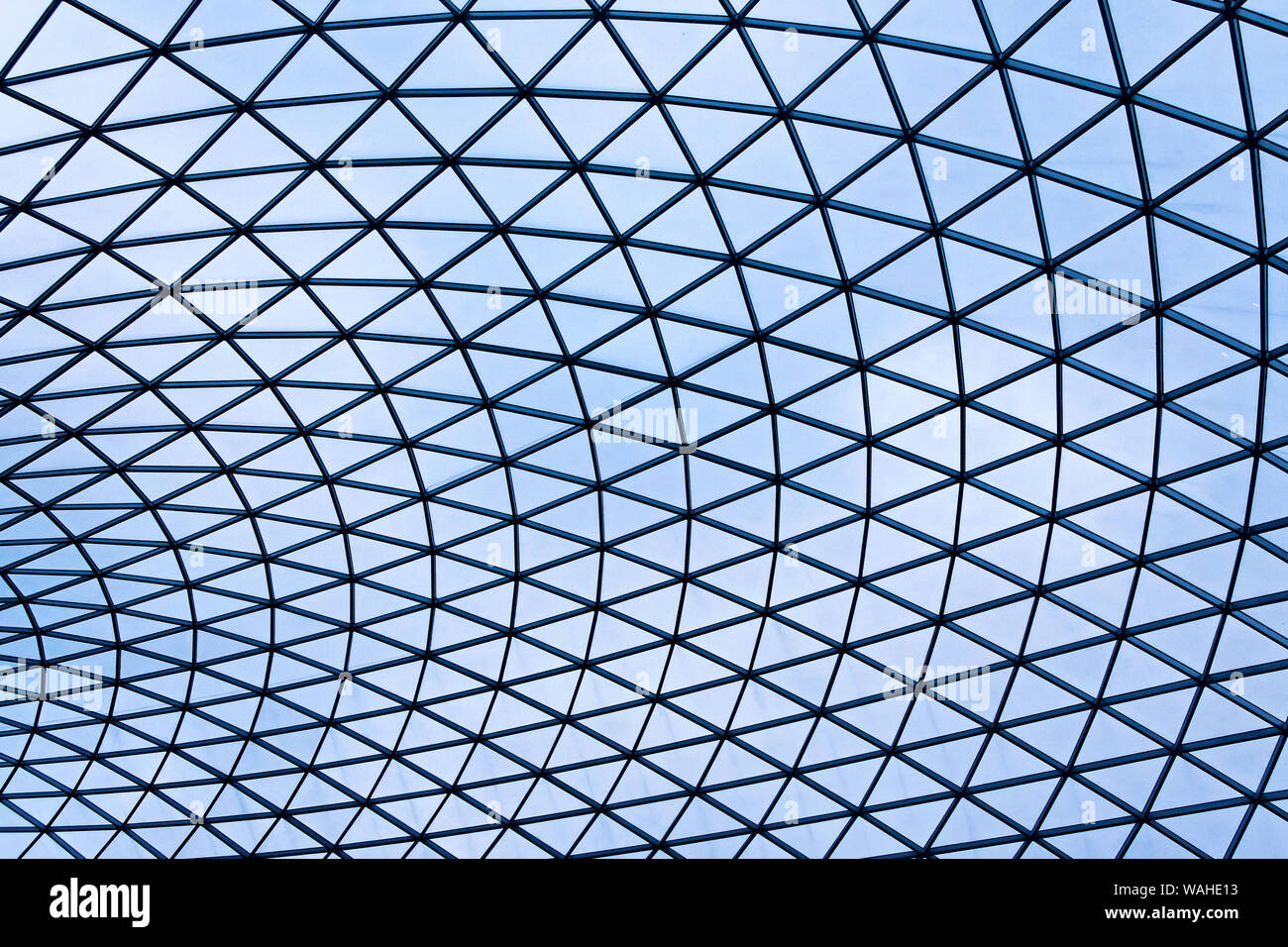 Geometric blue glass structure of ceiling dome hi-res stock photography ...