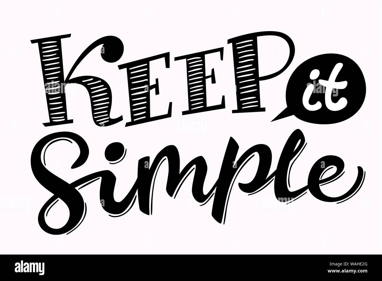 Lettering poster with Keep it simple text in vintage style Stock Vector ...