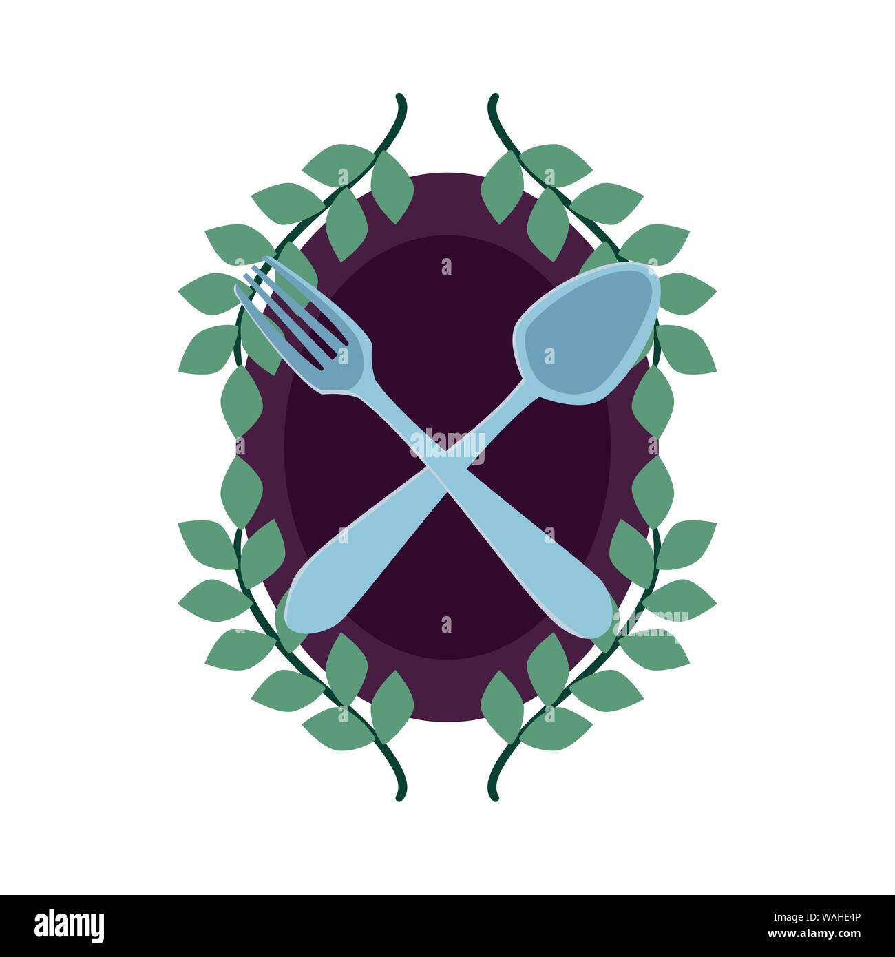 fork and spoon utensils cooking emblem vector illustration Stock Vector ...