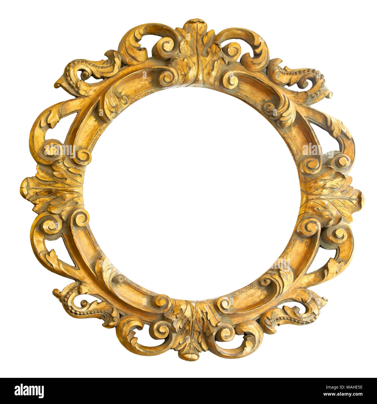 Very old wooden frame isolated on white Stock Photo - Alamy