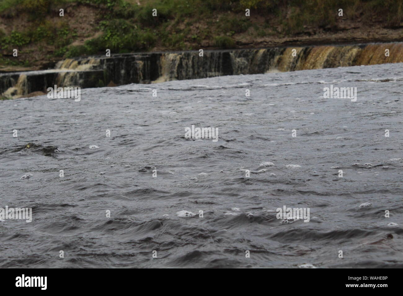 Beautiful river view in the park. Waterfall Stock Photo - Alamy