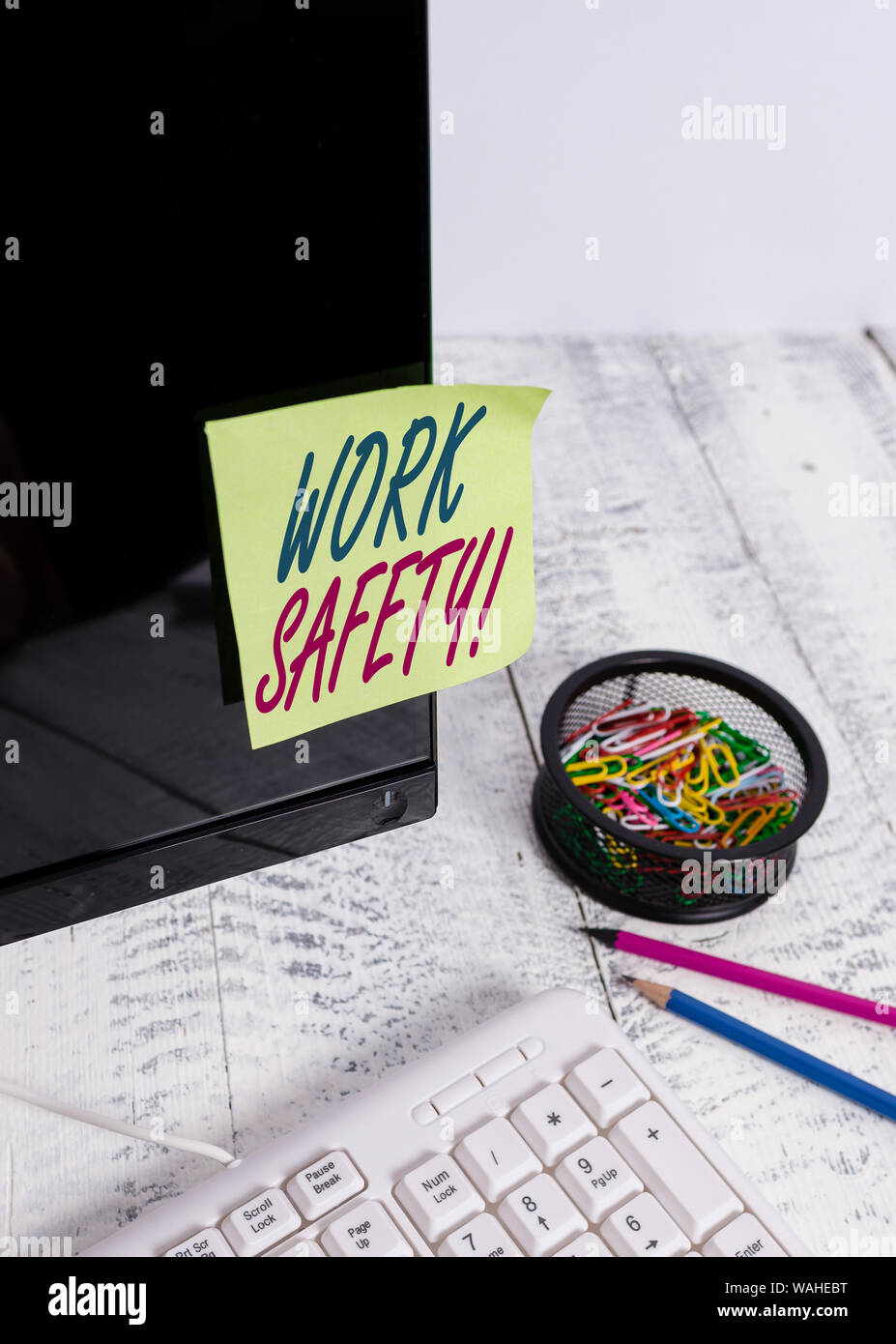 Text sign showing Work Safety. Business photo text policies and ...