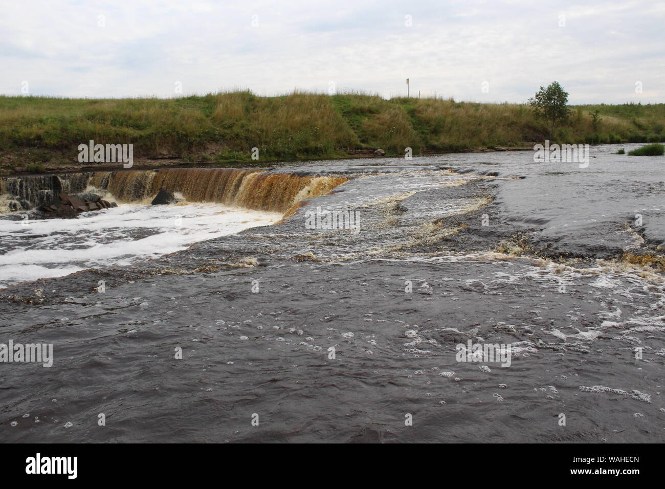 Beautiful river view in the park. Waterfall Stock Photo - Alamy