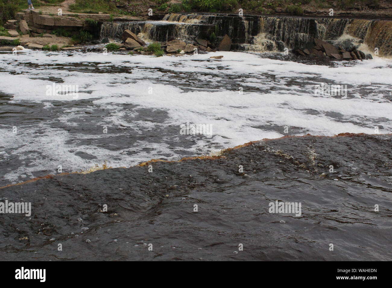 Beautiful river view in the park. Waterfall Stock Photo - Alamy