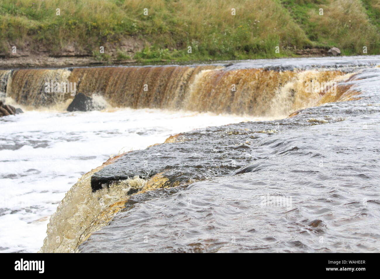 Beautiful river view in the park. Waterfall Stock Photo - Alamy