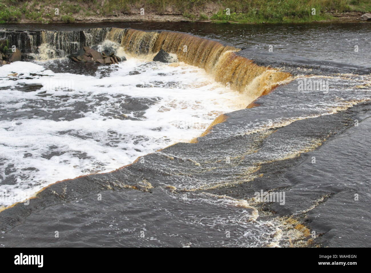 Beautiful river view in the park. Waterfall Stock Photo - Alamy
