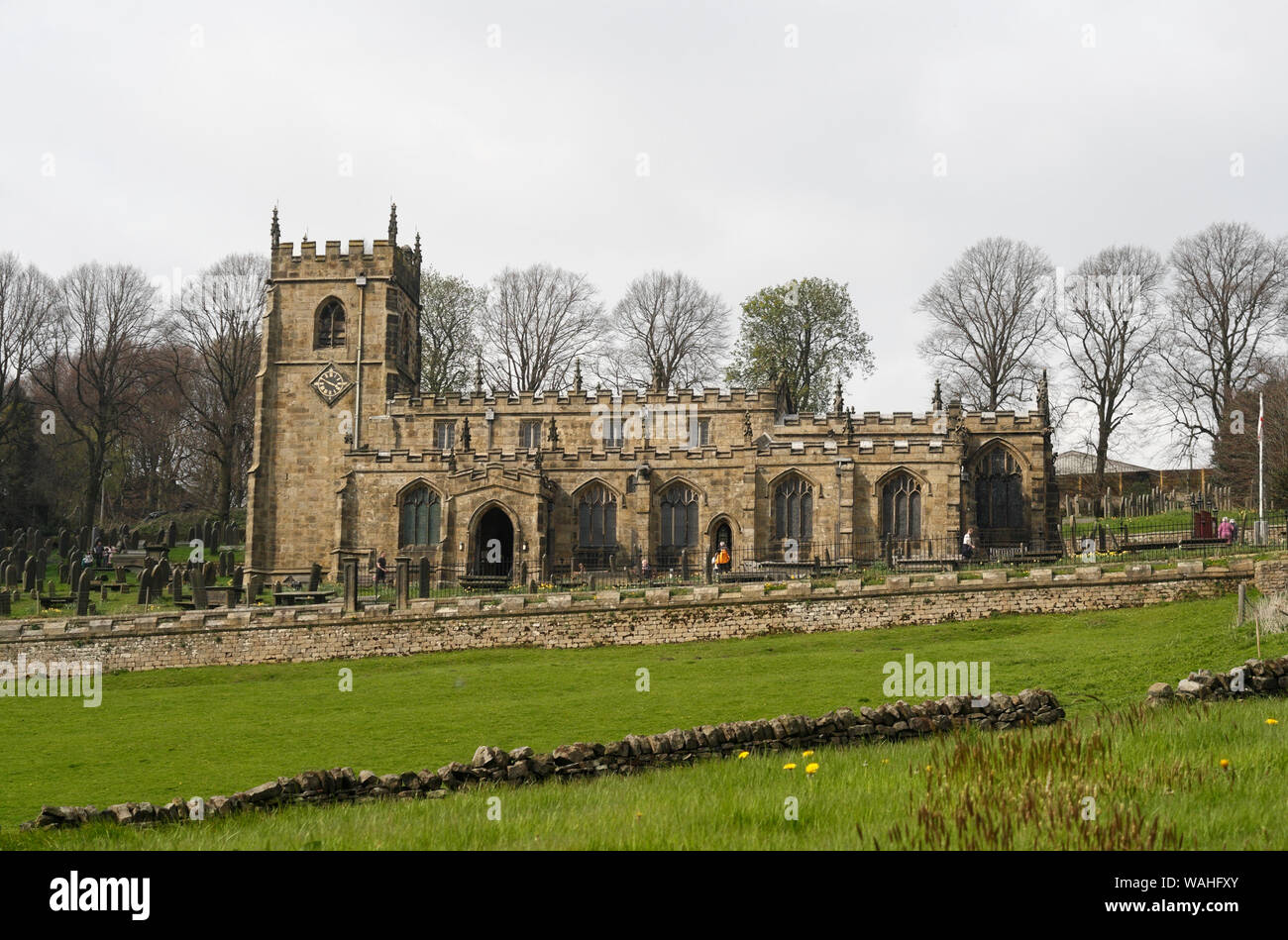 St Nicholas church building in High Bradfield village Sheffield England UK, Peak district ...