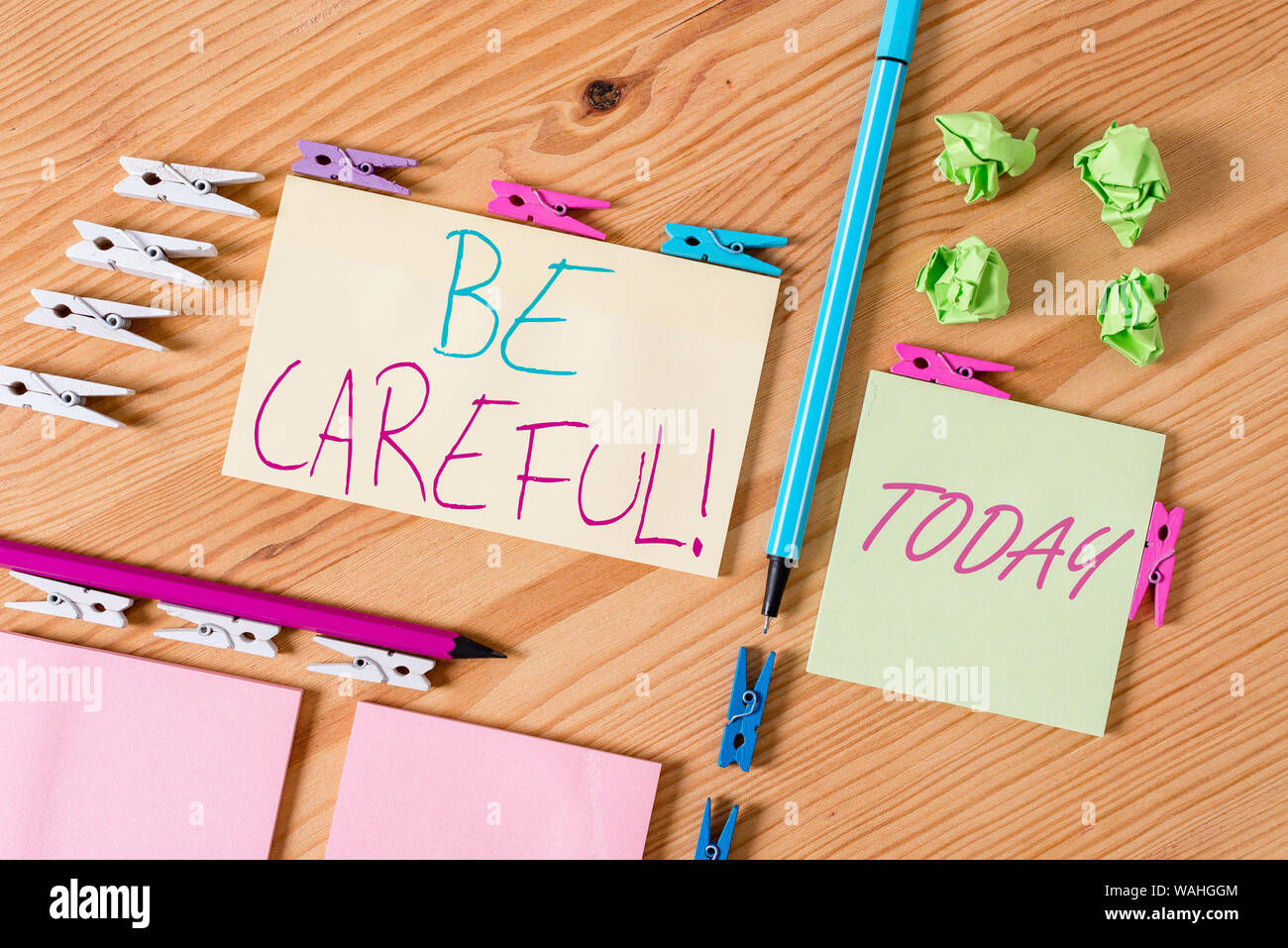 Handwriting text writing Be Careful. Conceptual photo making sure of ...