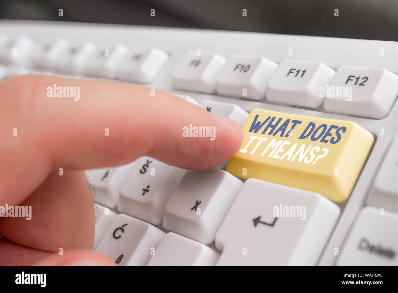 Text sign showing What Does It Means Question. Business photo text ...