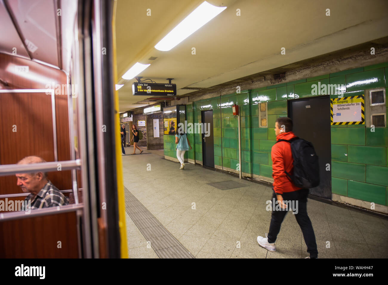 People at the U2 line subway network in the City Centre, Berlin Stock ...