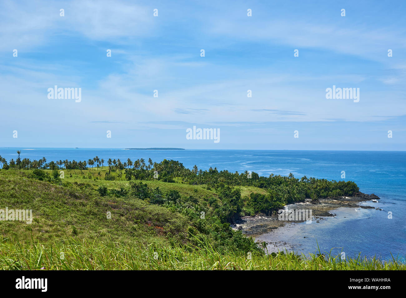 View over coast at Tropical Island, Siargao Island Landscape Stock ...