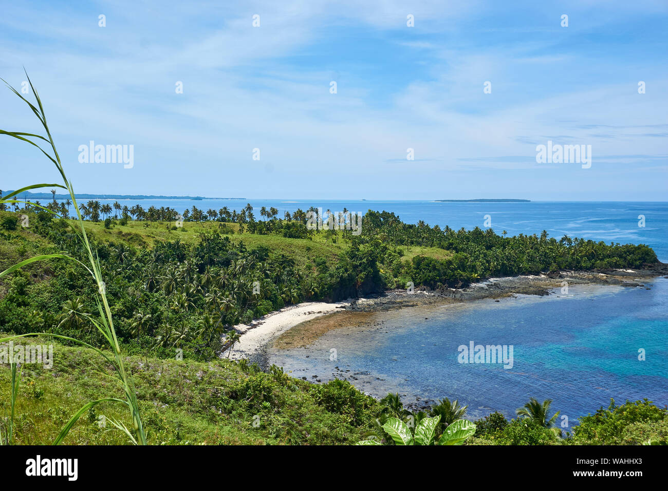 View over coast at Tropical Island, Siargao Island Landscape Stock ...