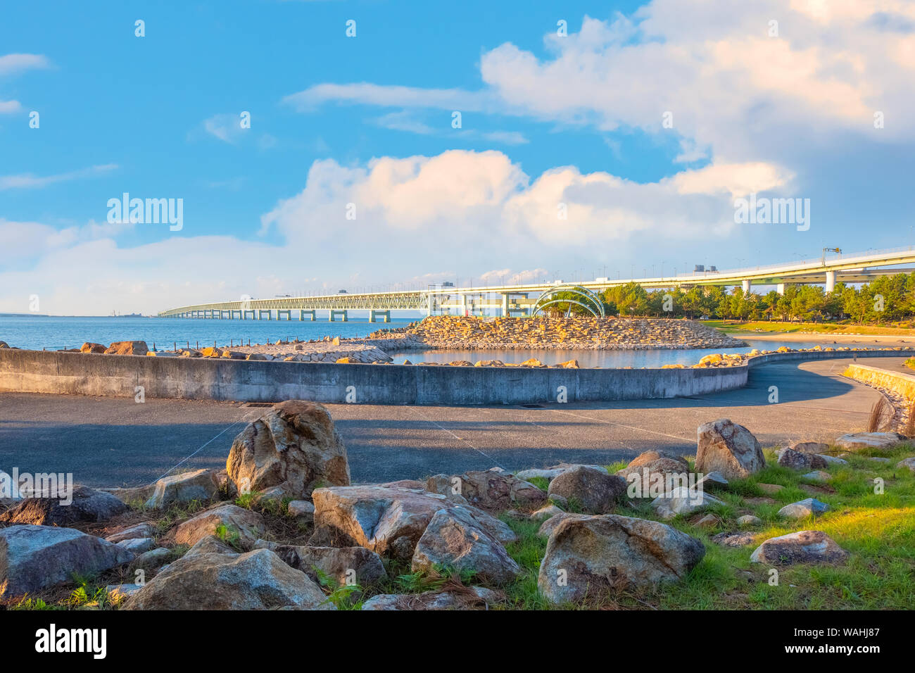 Osaka, Japan - October 29 2018: Rinku Park situated on the other side ...