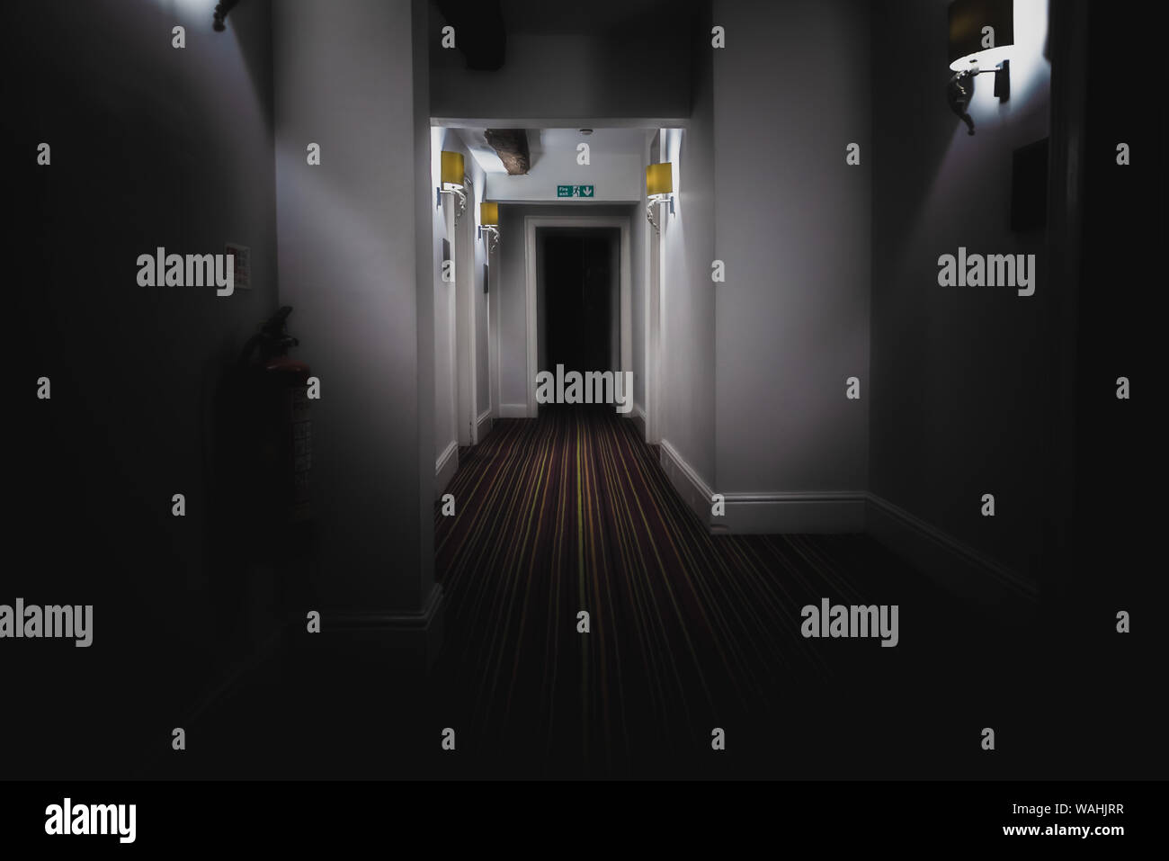 Abandoned building interior corridor perspective hi-res stock ...