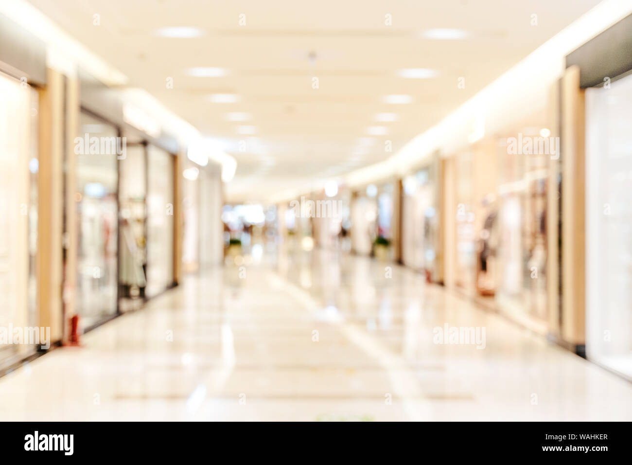 Luxury department store shopping mall interior, abstract defocused blur ...