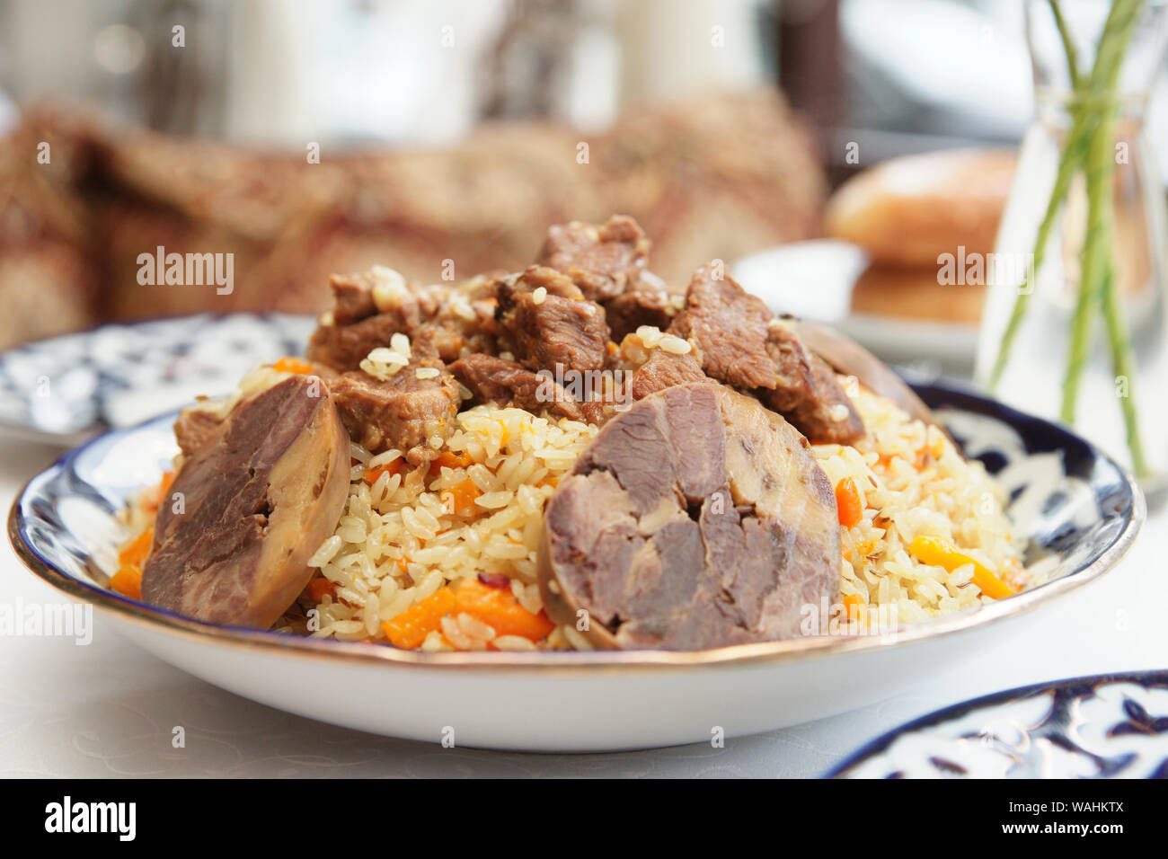Traditional Middle Eastern pilaf rice served in deep plate Stock Photo ...