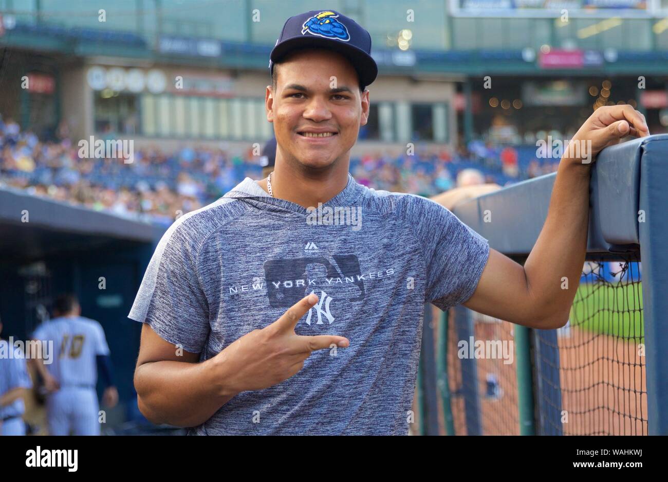 Trenton, New Jersey, USA. 20th Aug, 2019. ALBERT ABREU, a pitcher for ...