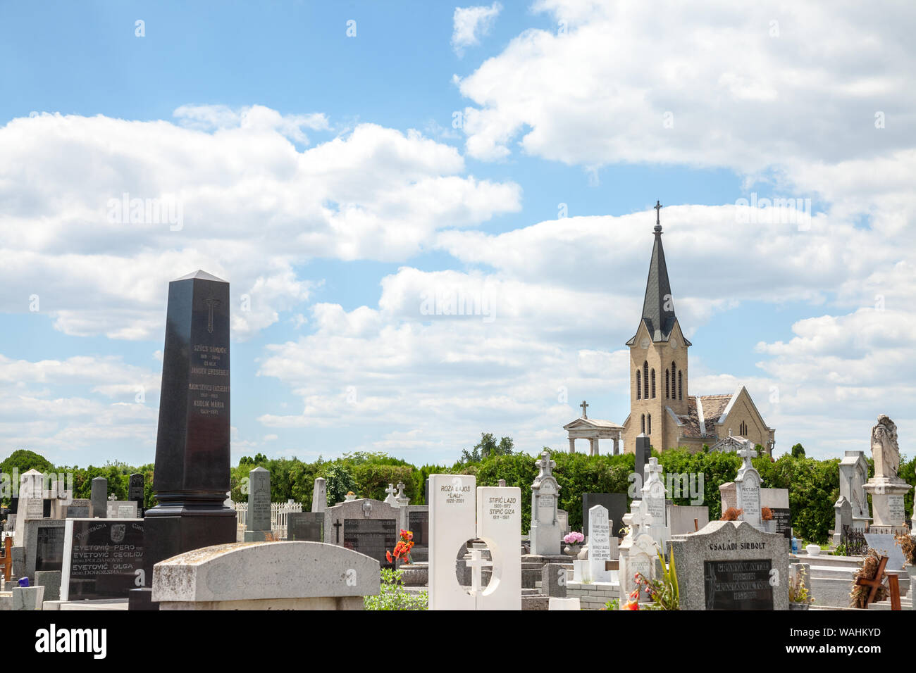 SUBOTICA, SERBIA - JULY 1, 2018: Catholic cemetery of Subotica, in ...