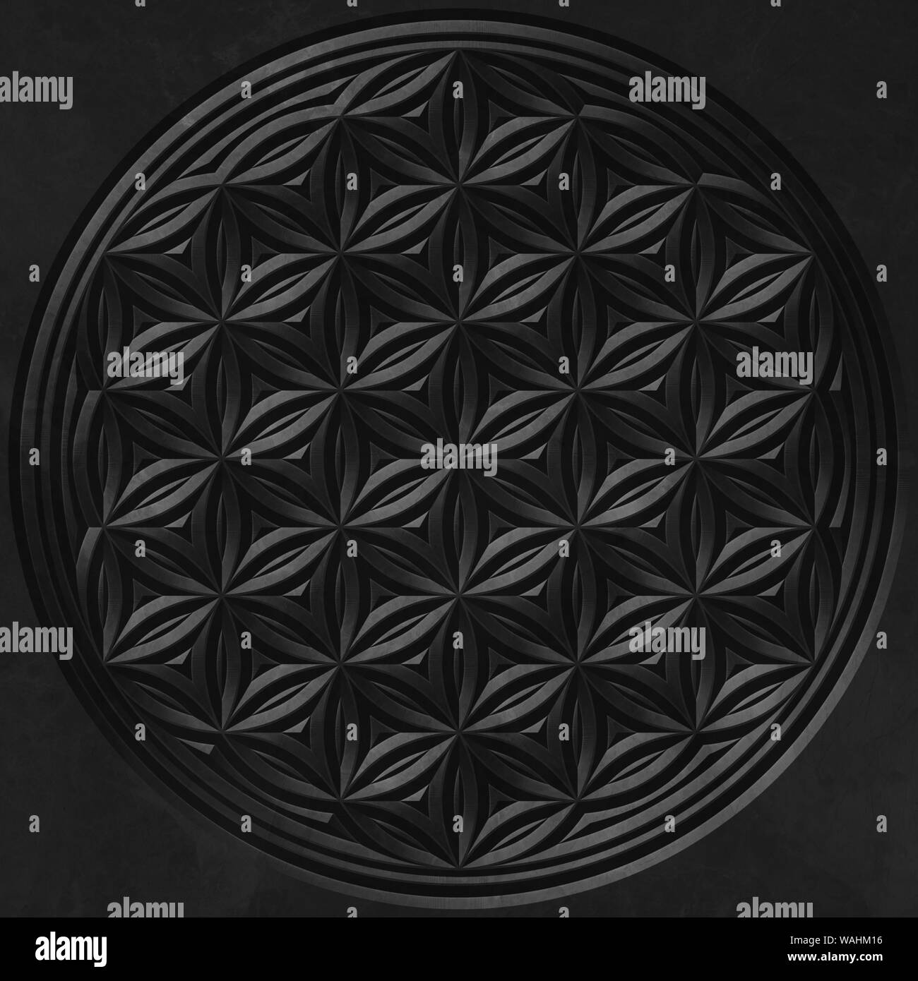 Flower of life symbol ancient Black and White Stock Photos & Images - Alamy
