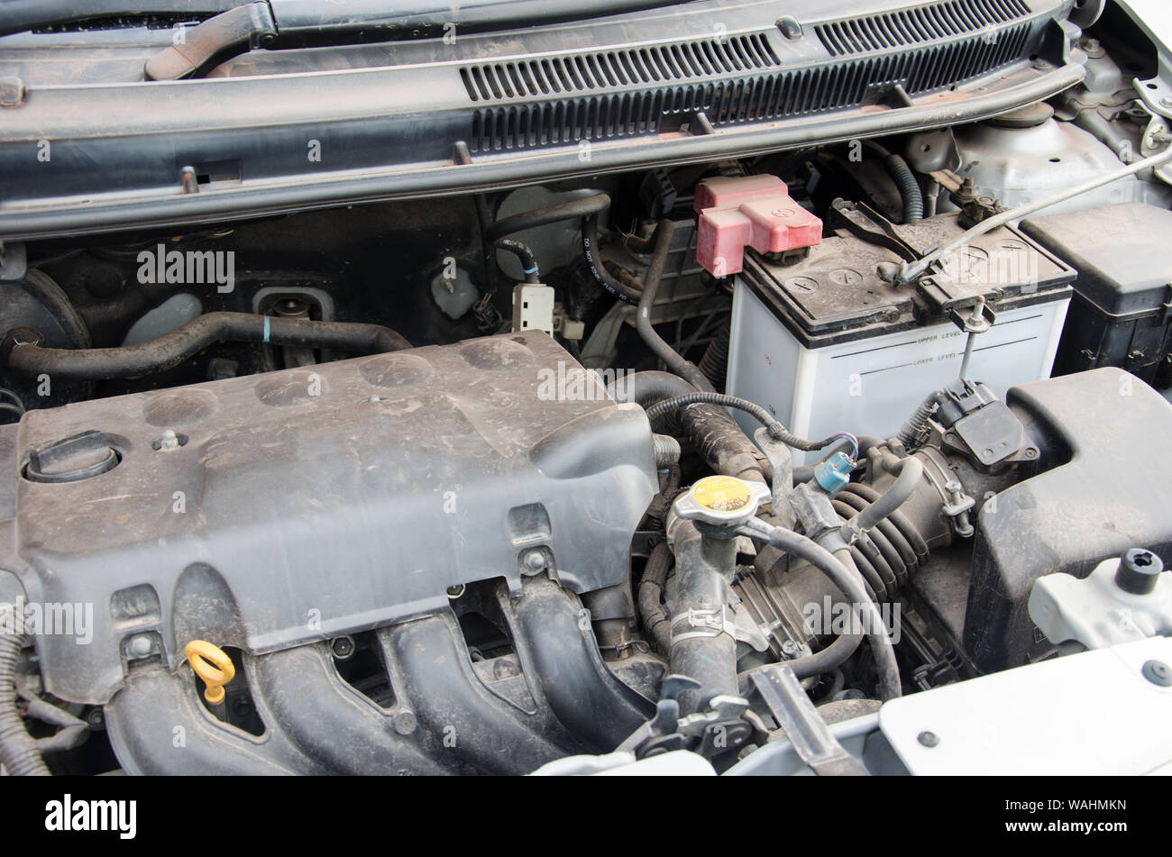 Old dirty car engine details Stock Photo - Alamy