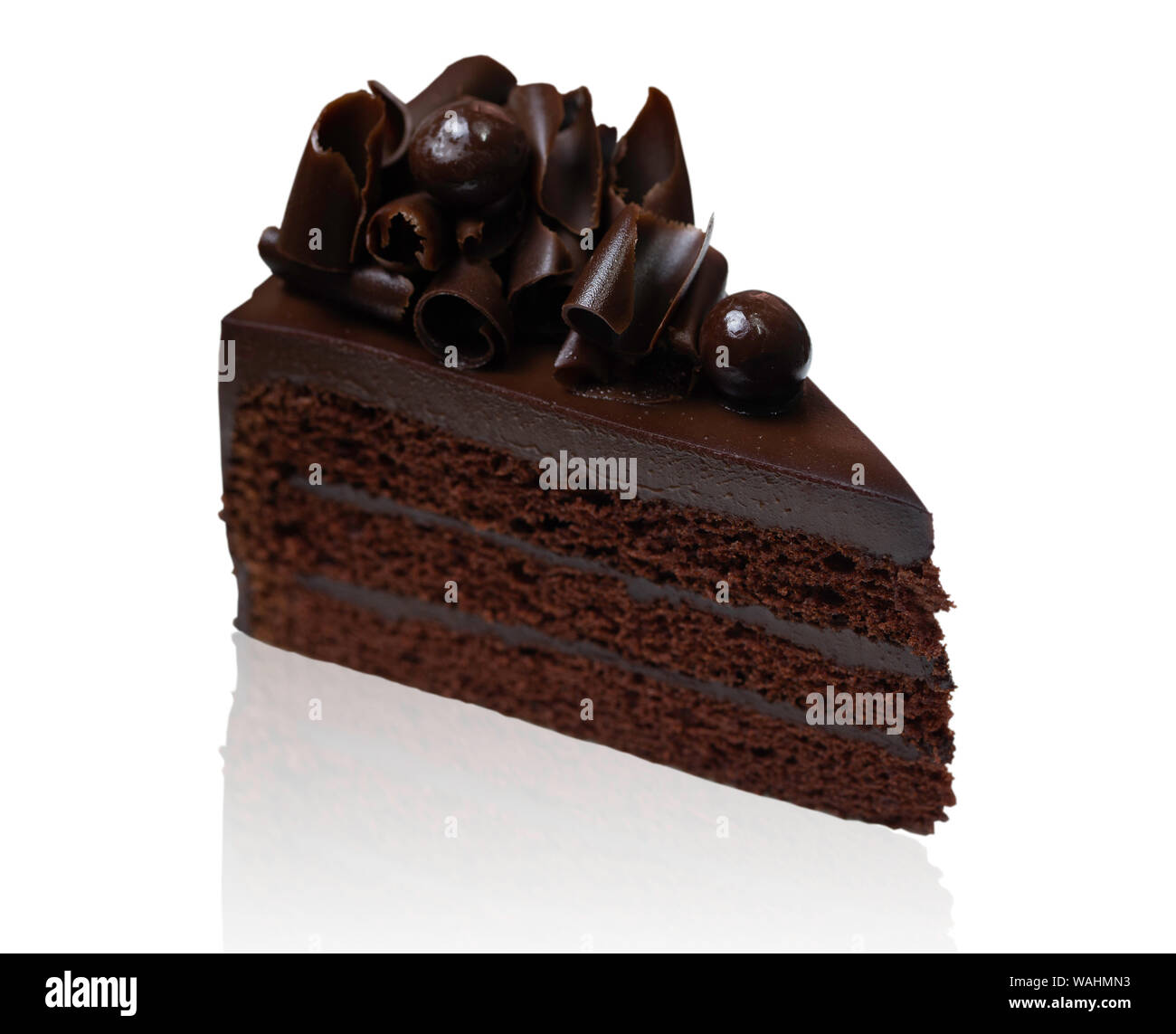 White isolated background with clipping paths close up triangle slice ...