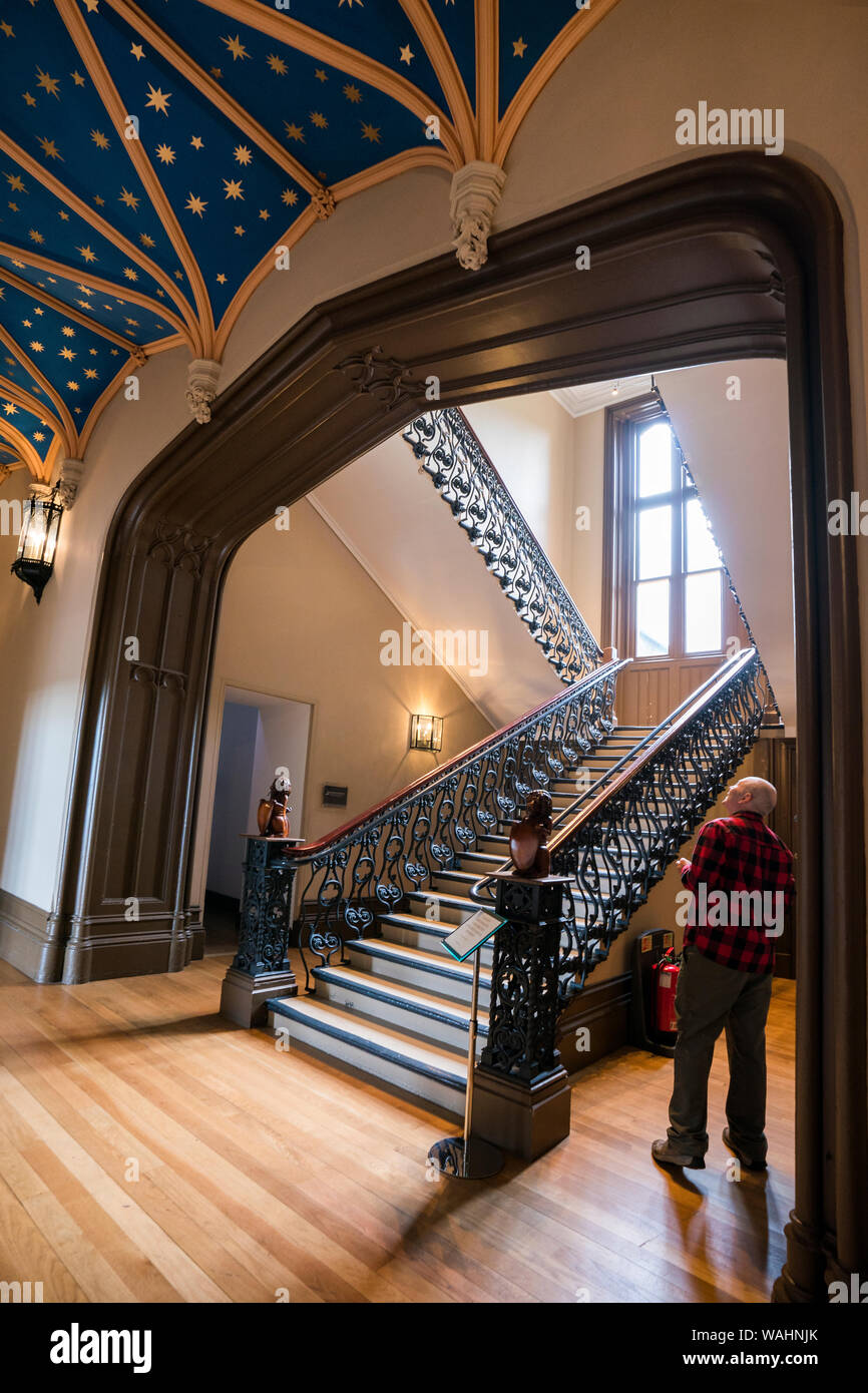 Interior of Lews Castle, a mock Tudor building built in 19th century as ...