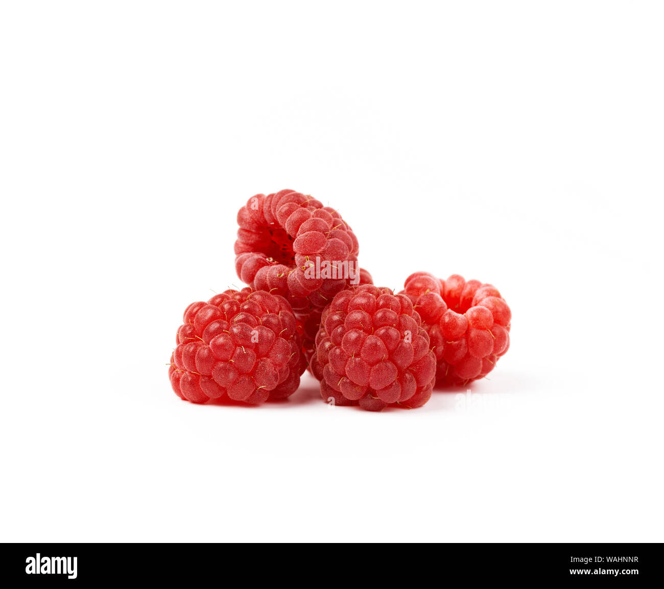 red ripe berries raspberries against white background, summer sweet ...