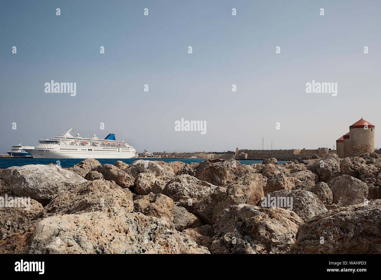Greece rhodes boat eastern hi-res stock photography and images - Alamy