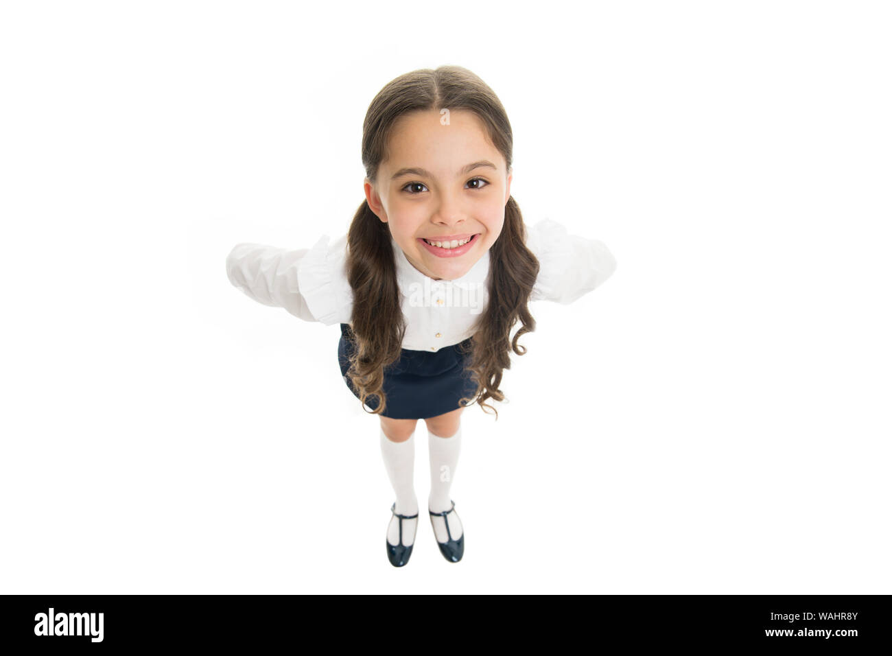 Pupil of first grade. School uniform. Back to school. Student little ...