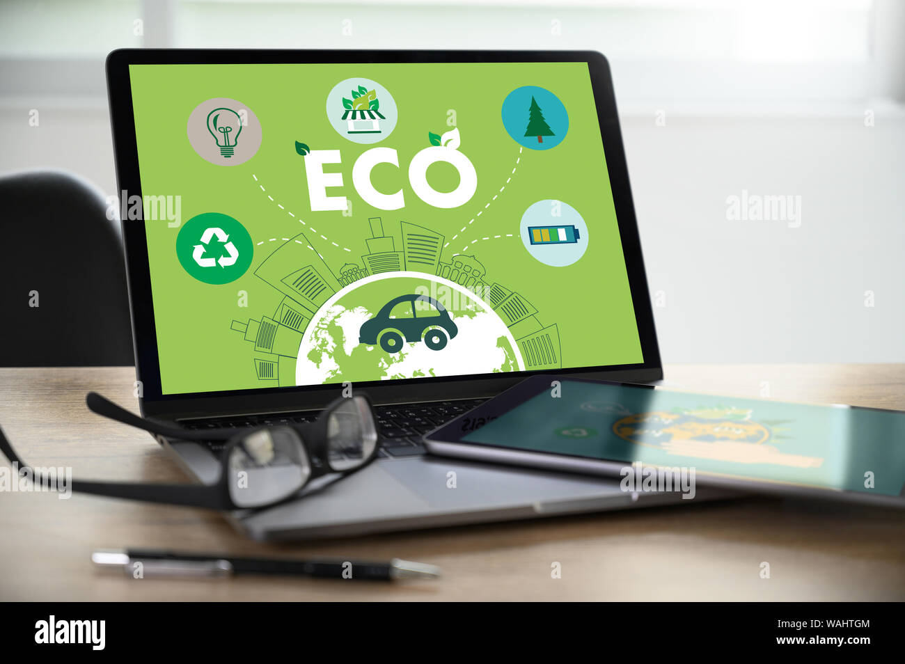 designer studio Eco-friendly care of ecosystem Recycling Stock Photo ...