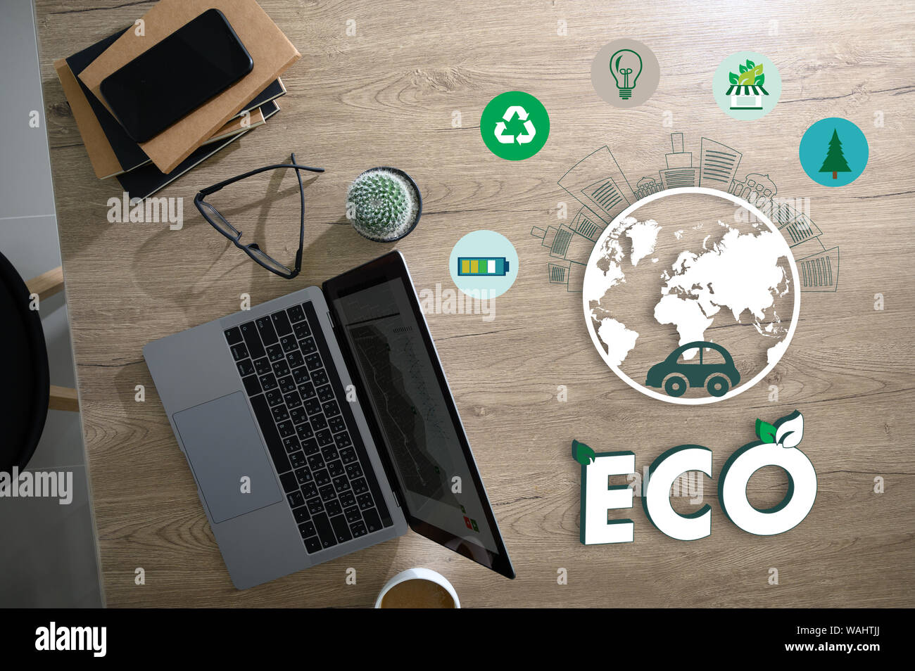 designer studio Eco-friendly care of ecosystem Recycling Stock Photo ...