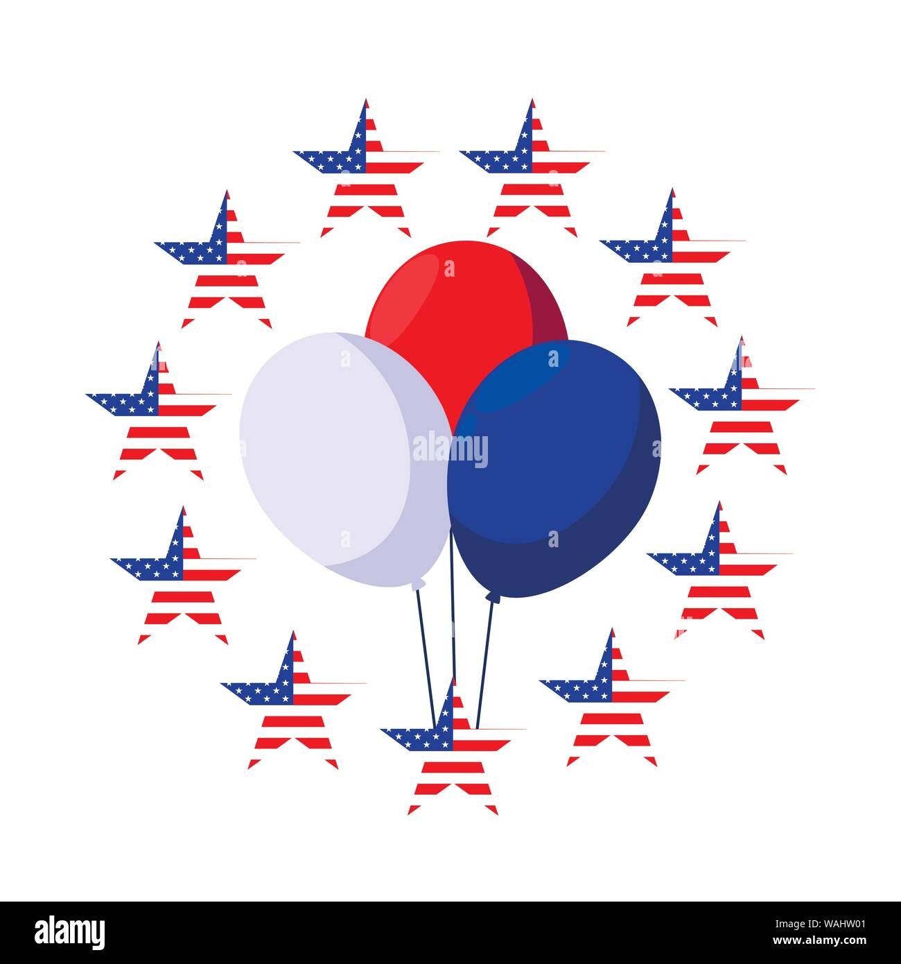 happy labor day - balloons flag stars decoration celebration vector ...