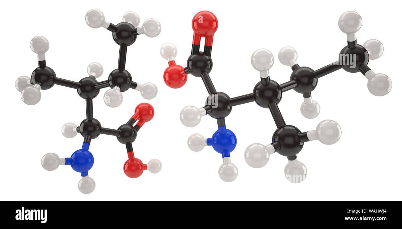 Isoleucine molecule structure 3d illustration with clipping path Stock ...