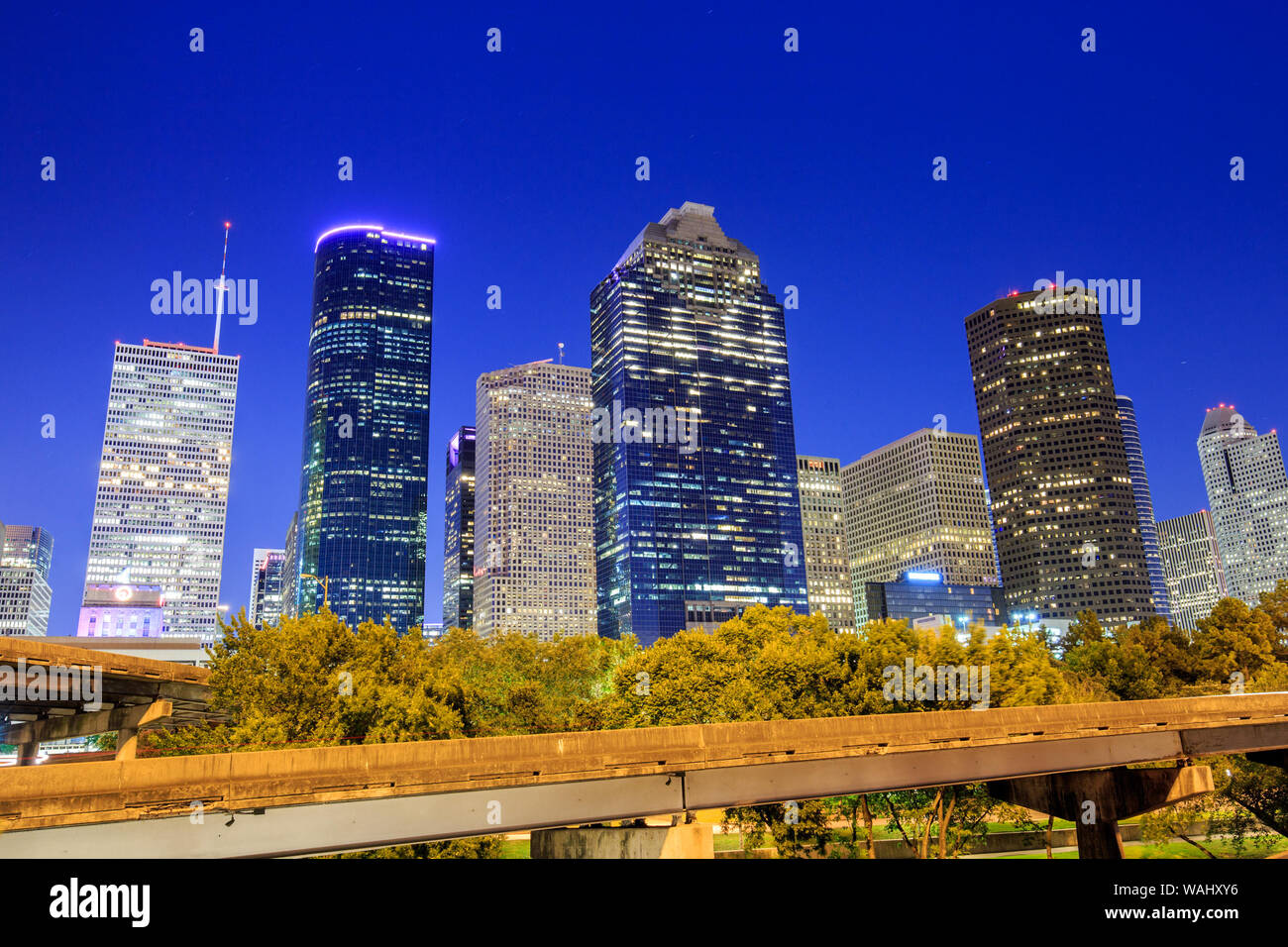 Houston skyline sunset beautiful sky hi-res stock photography and ...