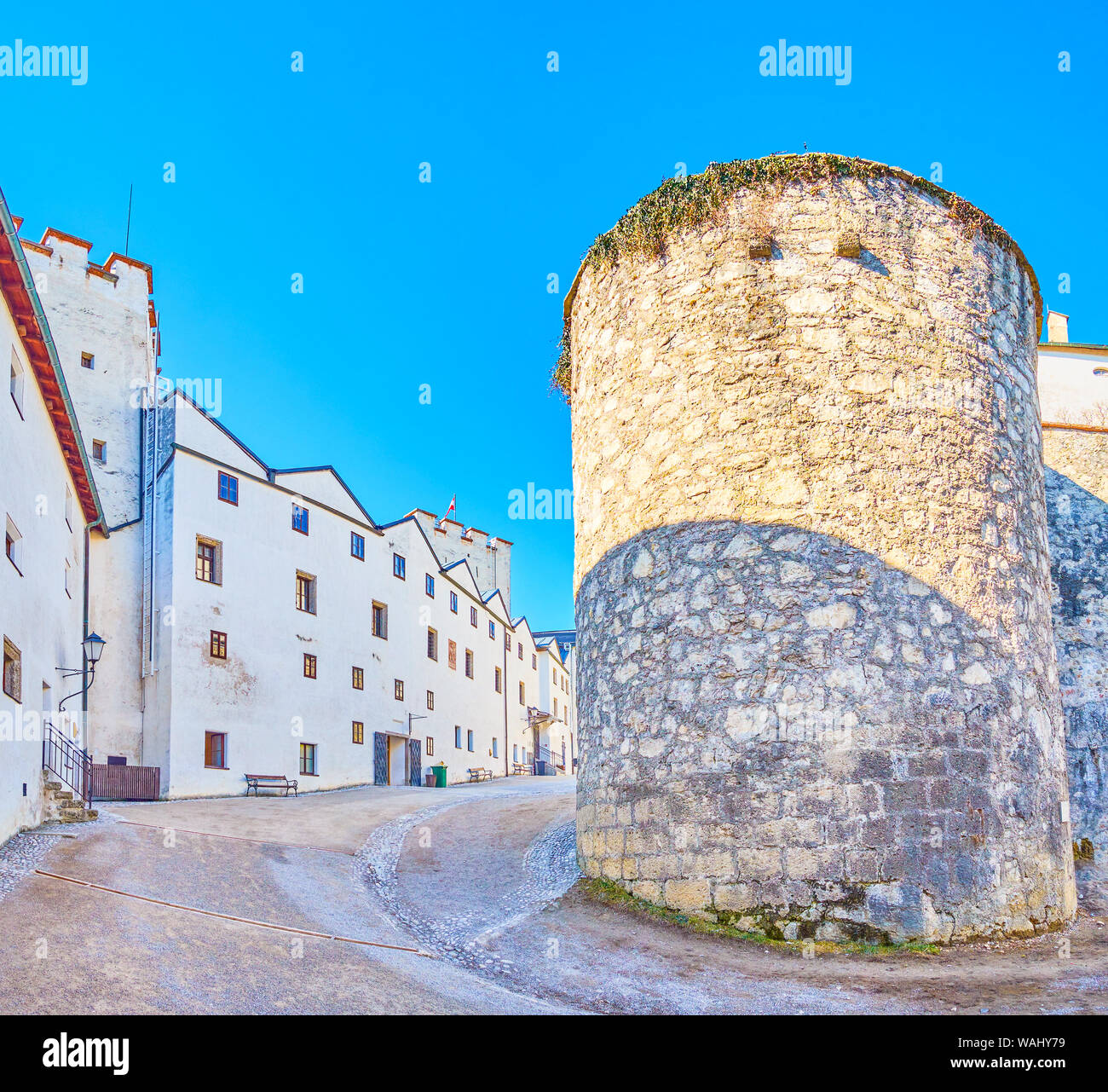 Old Town Lane And Castle Tower High Resolution Stock Photography and ...