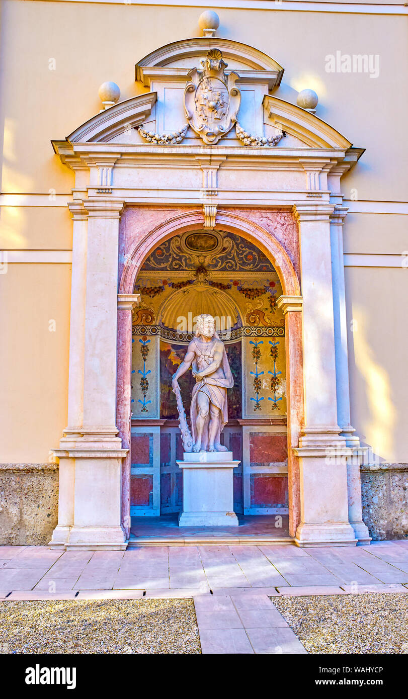 SALZBURG, AUSTRIA - FEBRUARY 27, 2019: The Hercules Grotto is a niche ...