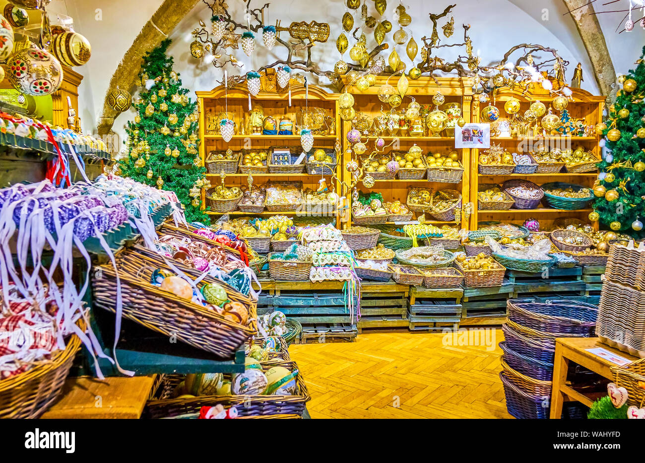 SALZBURG, AUSTRIA - FEBRUARY 27, 2019: The traditional Christmas shop ...