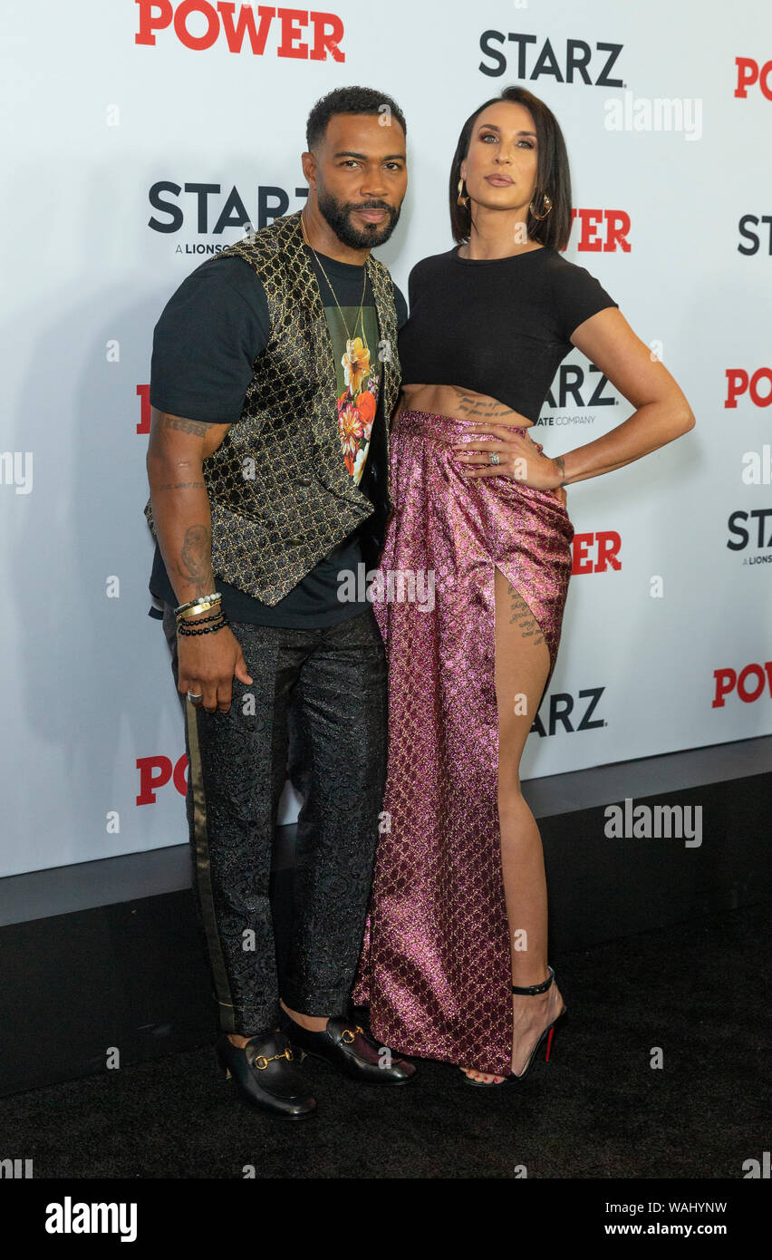 New York, NY - August 20, 2019: Omari Hardwick and Jennifer Pfautch ...