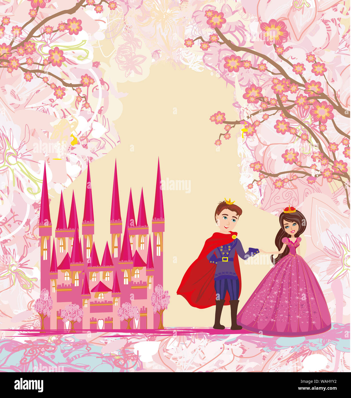 The princess and the prince - abstract card Stock Photo - Alamy