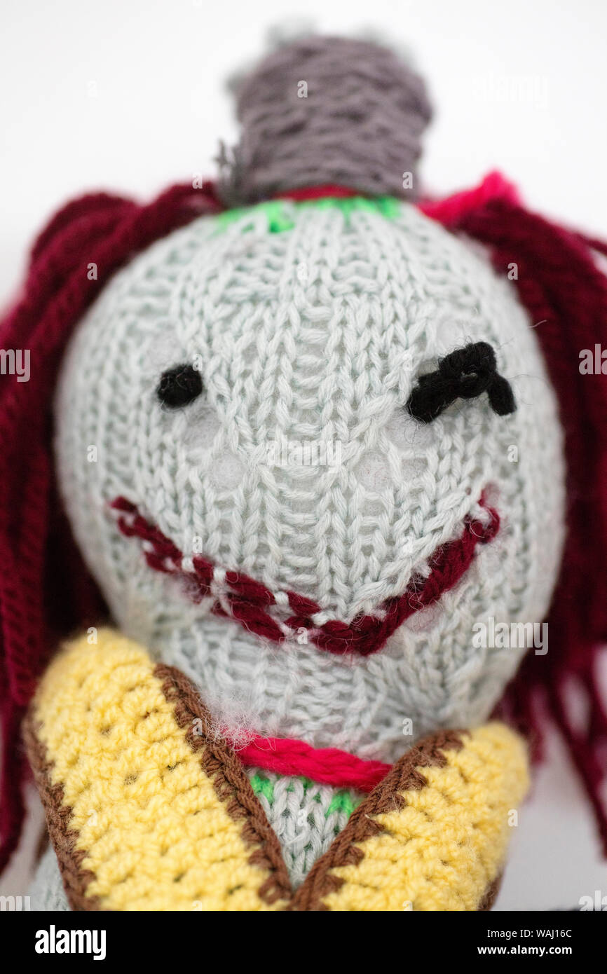 Scary human toy puppet face fifty megapixels handmade decor macro ...