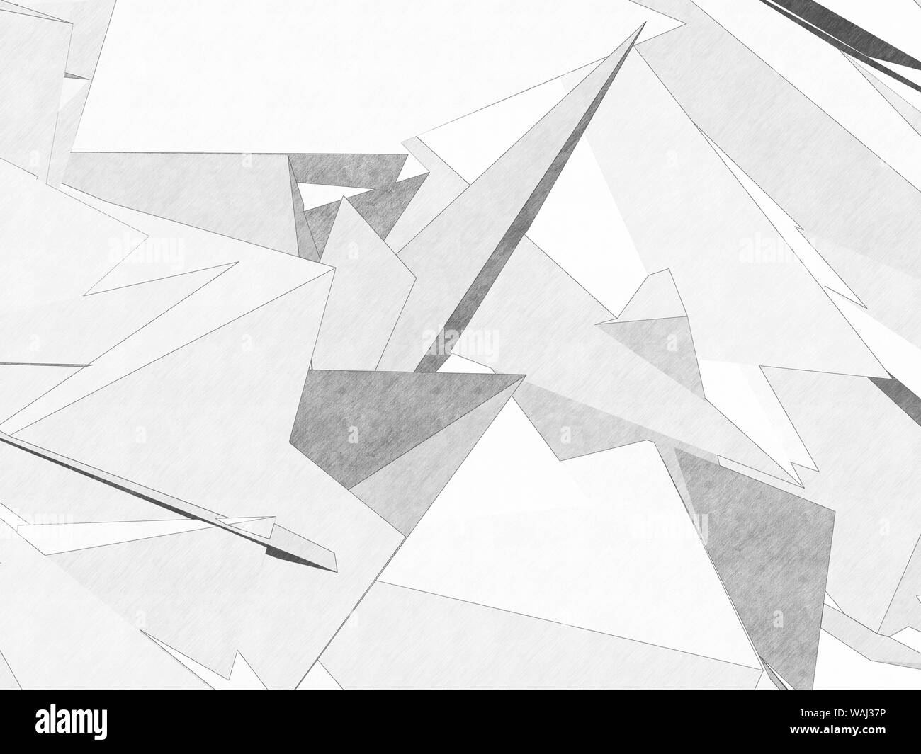 Abstract graphite pencil stylized graphic background with white chaotic ...