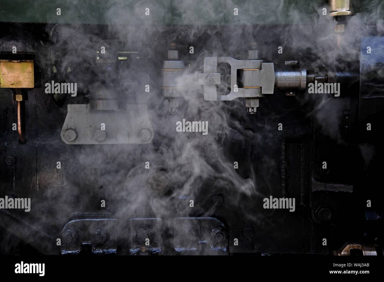 A close up of the valve operating gear of 7029 Clun Castle steam ...